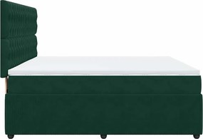 Box spring postel s matrací tmavě zelená 180x200 cm samet 3292415
