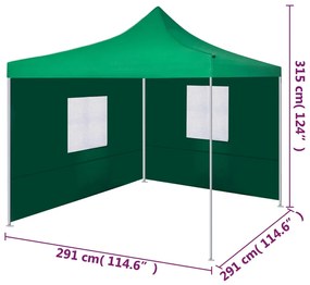 Skládací stan se 2 stěnami 3 x 3 m zelený - Default Title