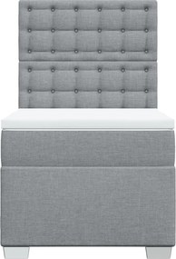 Box spring postel s matrací světle šedá 80 x 200 cm textil 3290329