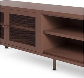 Vínový kovový TV stolek 160x50x35 cm Fayna – Marckeric