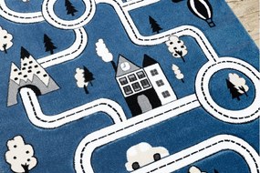 Dywany Łuszczów Dětský kusový koberec Petit Town streets blue - 140x190 cm