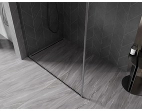 Mexen Kioto-F, sprchová zástěna s rámem 90 x 202 cm, 8 mm čiré sklo, grafitový profil, 800-090-104-66-00