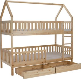 Montessori patrová postel 90x200, přírodní, VENITA TYP 2 Kondela 0000396844