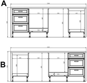 Kuchyňská linka Jasmin, antracit/dub