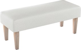 Dlouhá lavička 100x40cm barva krémová látka pletený vzor
