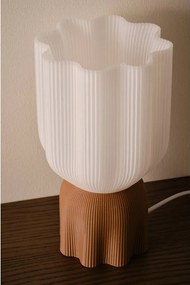 Bílá/hnědá plastová stolní lampa (výška 27 cm) Camier – Jotex
