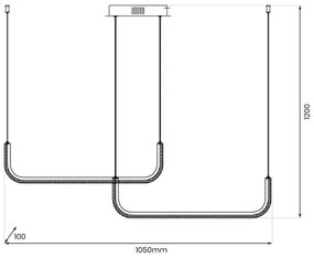 LED Lustr na lanku HORIZONT 2xLED/11W/230V černá