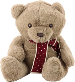 LEAN Toys Plyšový medvídek velký se šálou světle hnědý 45 cm