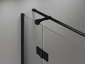 Mexen Mist HT, sprchový kout s výklopnými dveřmi pravý 95 x 120 cm, čiré sklo, černý profil, 8A5T-095-120-70-00-P