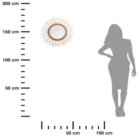 Proutěné zrcadlo Sun 50 cm hnědé