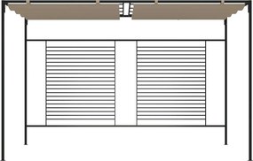 Altán se zatahovací střechou 3 x 4 x 2,3 m taupe 180 g/m² 313624