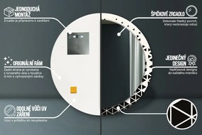 Kulaté dekorativní zrcadlo Abstraktní geometrická fi 100 cm