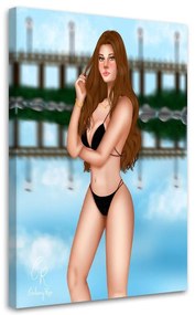 Gario Obraz na plátně Dívka na pláži - Crislainy Reis Silva Rozměry: 40 x 60 cm
