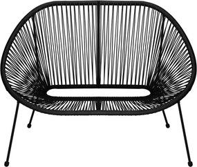 Ratanová zahradní pohovka SPRINGOS LOA GF0088 černá