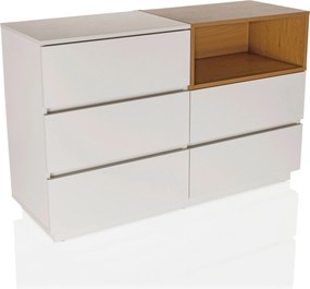 XXXLutz ŠIROKÁ KOMODA, bílá, barvy dubu, 120/76/40 cm MID.YOU - Online Only komody - 001918082903