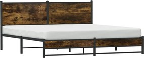 Kovový rám postele bez matrace kouřový dub 180 x 200 cm 3301381