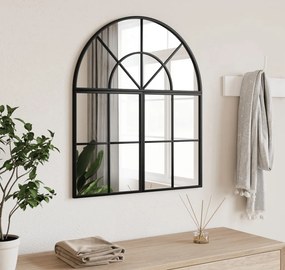 vidaXL Nástěnné zrcadlo černé 60 x 70 cm oblouk železo [3200604]