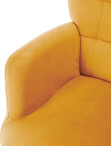 Křeslo s podnoží, žlutá Velvet látka/černá, HABEN