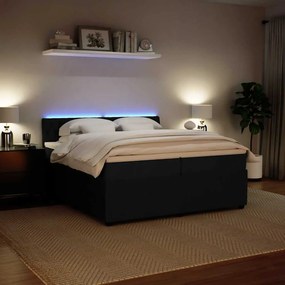 Box spring postel s matrací černá 200x200 cm samet 3290138