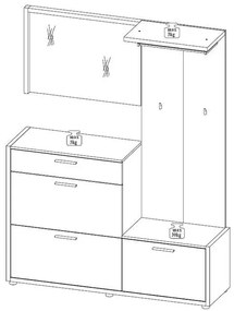 Předsíňová stěna Turin