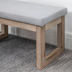 HOMCOM Taburet na nohy Čalouněný taburet s dřevěnými nohami 68x38x42 cm šedý Taburet do obývacího pokoje Ložnice Předsíňová lavice | Aosom.de
