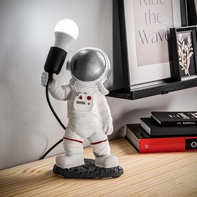 Stolní lampa Astronaut stříbrná/bílá