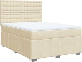 Box spring postel s matrací krémová 140x190 cm textil 3291682