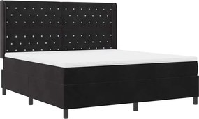 Postel s boxspringem s matrací s čelo Černá 180 x 200 cm samet 3341968
