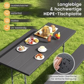 Costway Skládací piknikový stůl se 2 lavicemi Sada kempingového stolu 183 cm