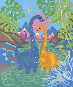 JANOD Malování podle čísel Dinosauři / Kreativní sada / 2 obrázky / 19