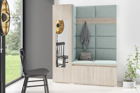 Eka Předsíňová stěna s čalouněnými panely Trinity 14 - Sonoma / Světlá zelená 2321