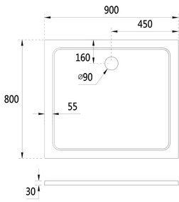Olsen Spa Venets 90 x 80 x 3 cm VANKOBD8090 sprchová vanička