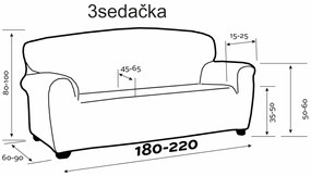 Potah na sedačku oboustranný elastický, Irpin, béžový čtyřkřeslo - š. 220 - 260 cm