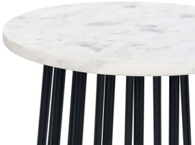 Odkládací stolek s mramorovou deskou bílý/černý TAREE Beliani