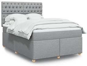 Box spring postel s matrací světle šedá 140 x 200 cm textil 3293610