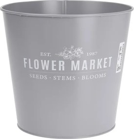 Květináč Flower market – šedý 22 × 20 cm