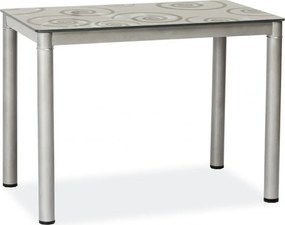 Nábytkáři ORFA DAMAR (DAMARSZ80=1balík) jídelní stůl 80X60  šedý / šedé hohy,tvrzené sklo s ornamentem (S) (K150-E)