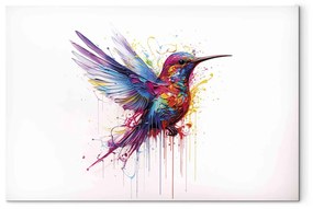 Obraz Painting Bird - Composition With Hummingbird and Paint on White Background