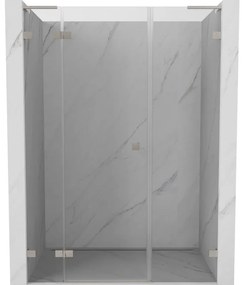 Mexen Lunar L sprchové dveře otočné levé 155 cm, transparentní, kartáčovaný nikl - 834SL-155-050-97-00-L
