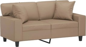 2místná pohovka s polštáři cappuccino 120 cm umělá kůže 3200865