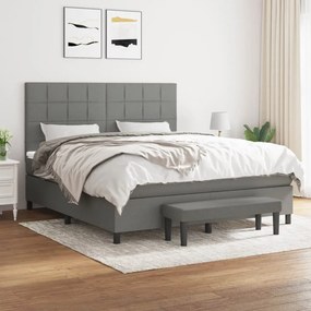 Box spring postel s matrací tmavě šedá 160x200 cm textil,  3136606