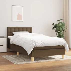 vidaXL Box spring postel s matrací 90x190 cm textil [3140897] Barva: tmavě hnědá