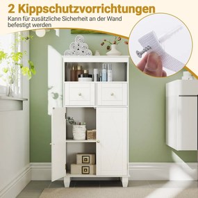 Costway Koupelnová skříňka moderní volně stojící úložný organizér s dvířky