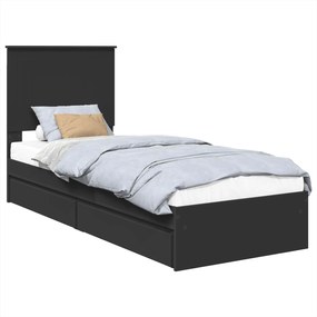 Postel s úložným prostorem Černá 75 x 190 cm Kompozitní dřevo 3411258