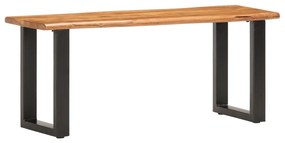 Lavice s živou hranou 110 cm masivní akáciové dřevo a ocel,  286456