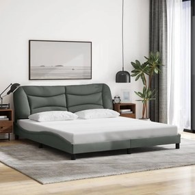 Rám postele s LED bez matrace Hvar Tmavě šedá 180x200 cm Látka 3213719