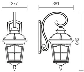 Redo 9648 - Venkovní nástěnná lampa YORK 1xE27/70W/230V IP44 hnědá