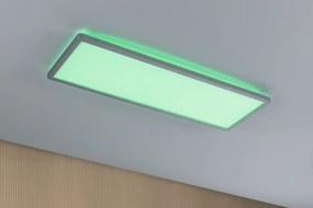 Paulmann 71020 Atria Shine, matně chromové stropní svítidlo s korónou RGBW, 20W LED 4000K, 58x20cm, dálkové ovládání