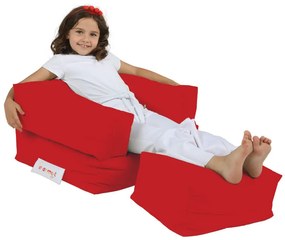 Atelier del Sofa Zahradní sedací vak Kids Single Seat Pouffe - Red, Červená