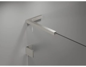 Mexen Lunar, L pravý půlkruhový sprchový kout 100 x 80 cm, 8mm čiré sklo, ocelový profil, 833L-100P-080L-97-00